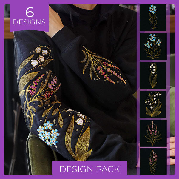 Gilded Floral Stems Design Pack – Urban Threads