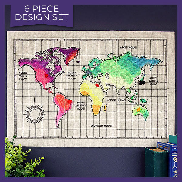 Journey's Path World Map Scene – Urban Threads