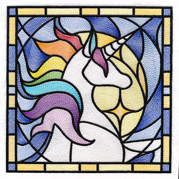 Stained Glass Unicorn Square – Urban Threads