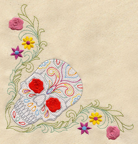 Flowered Skull Corner – Urban Threads