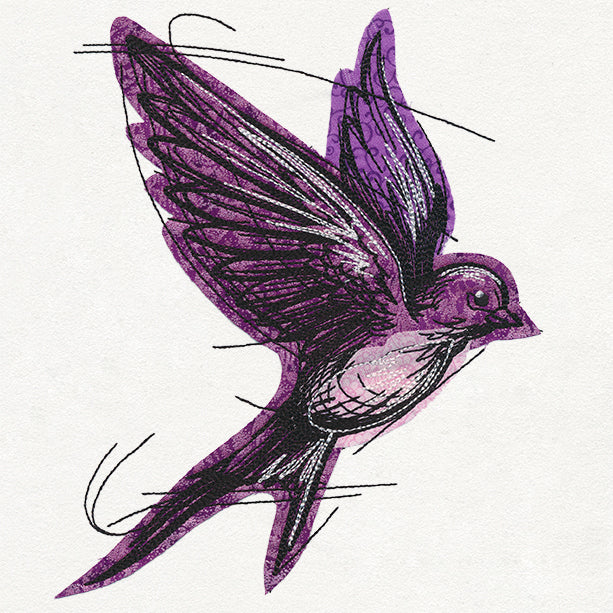 Sketched Swallow (Applique) – Urban Threads